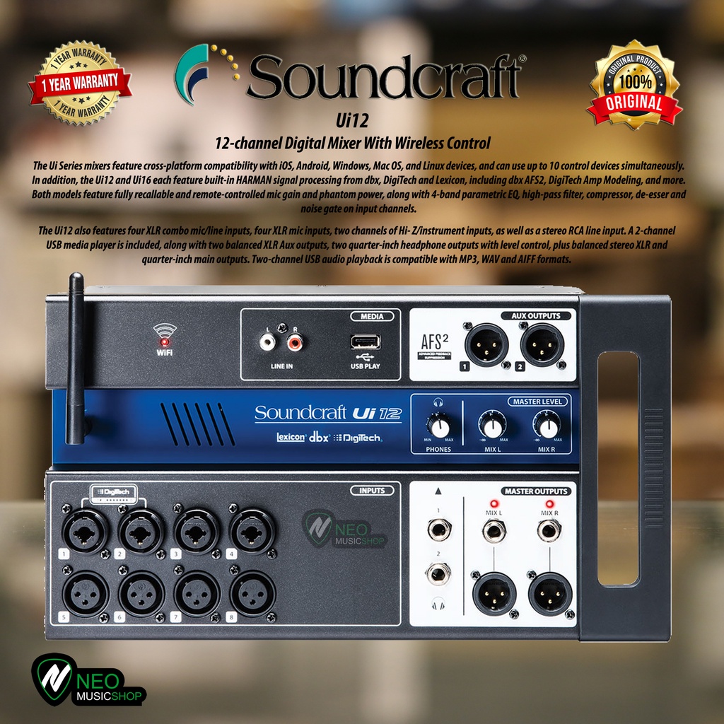Jual Soundcraft Ui12 12-channel Digital Mixer With Wireless Control ...