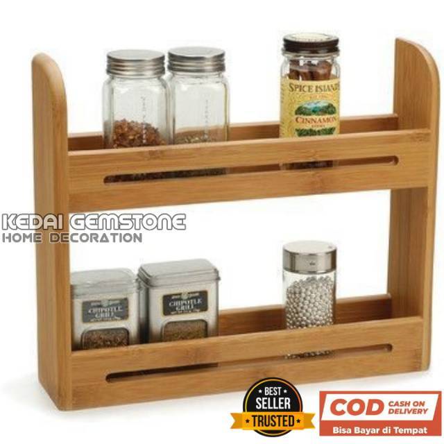 Jual Rak Bumbu Dapur Kayu Minimalis Sudut Tempel Gantung Tempat Bumbu ...