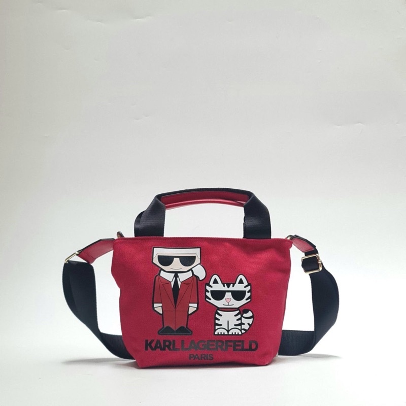 Jual Tas karl kristen kanvas red sling | Shopee Indonesia