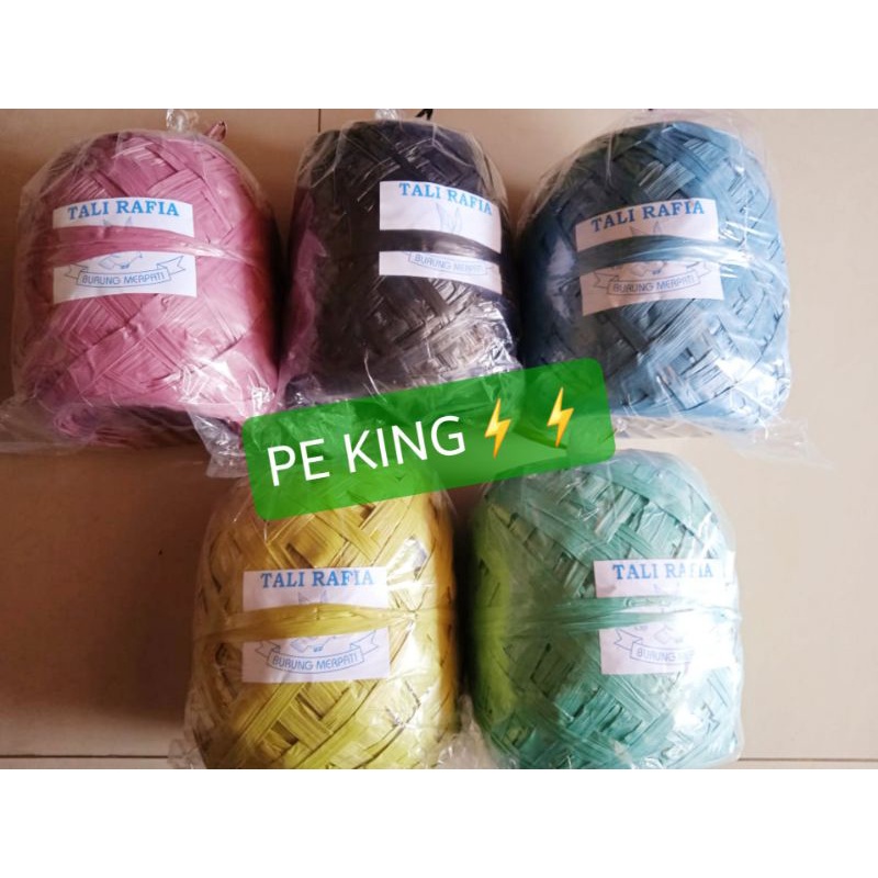 Jual Tali Rafia Hitam Biru Merah Hijau Warna 1/2 Kg 1/4 Kg 500 gr 250 ...