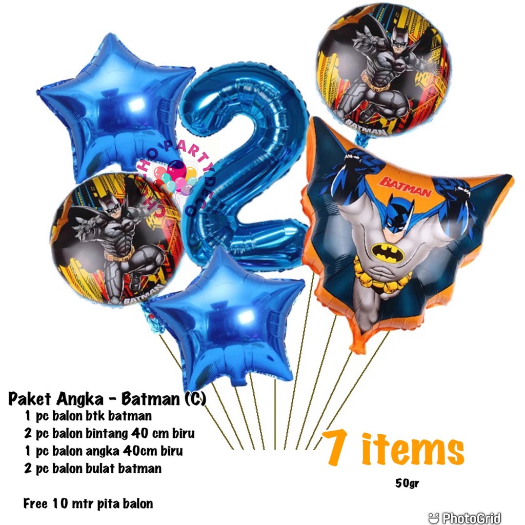 Jual Paket Balon BATMAN ANGKA C / Dekorasi Ulang Tahun Batman Begins ...
