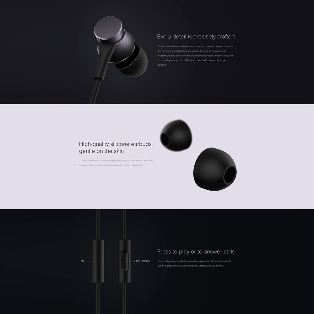 Jual Earphone Headset Handset Xiaomi Mi Basic Ultra Deep Bass with Mic ...