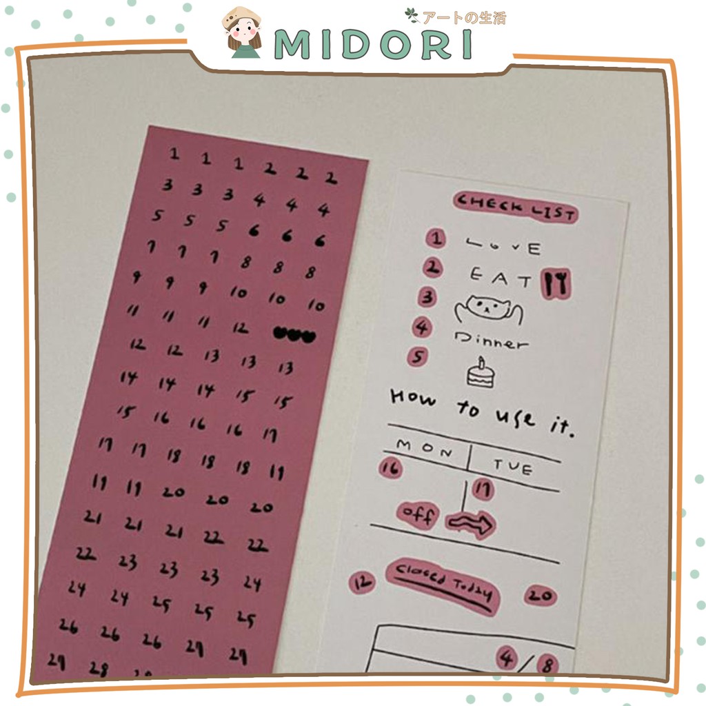 Jual [MIDORI] 1Pc MAZZZZY NUMBERIC Stiker Hias Deco Jurnal Scrapbook ...