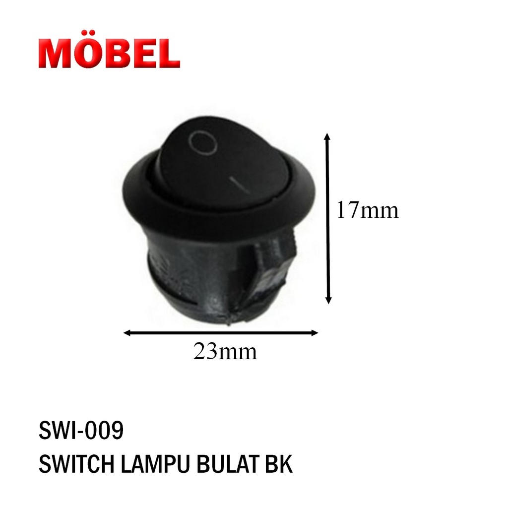 Jual Switch Lampu Bulat Saklar Sakelar Tombol On Off HITAM 2 Pin ...