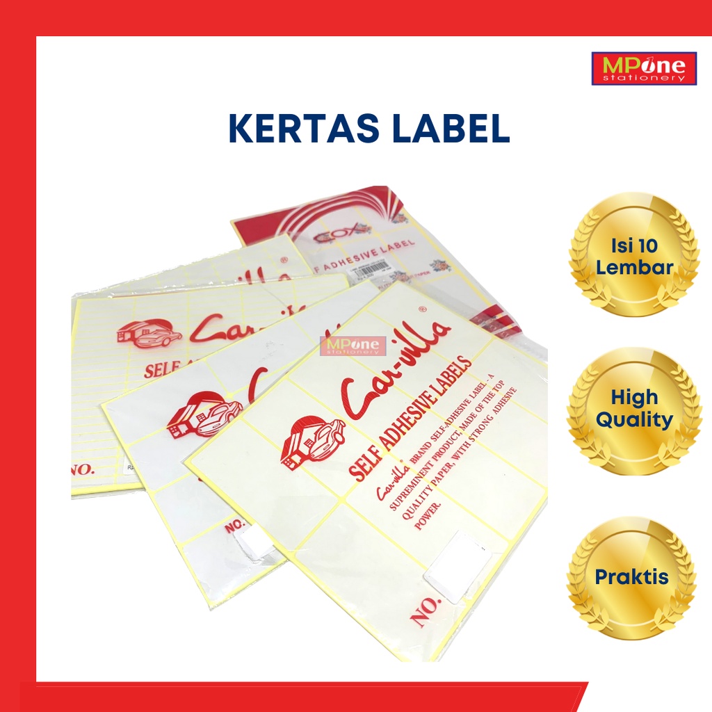 Jual (1 Pack) Kertas Label / Label Harga / label Undangan / Label Undangan Carvilla | Shopee ...