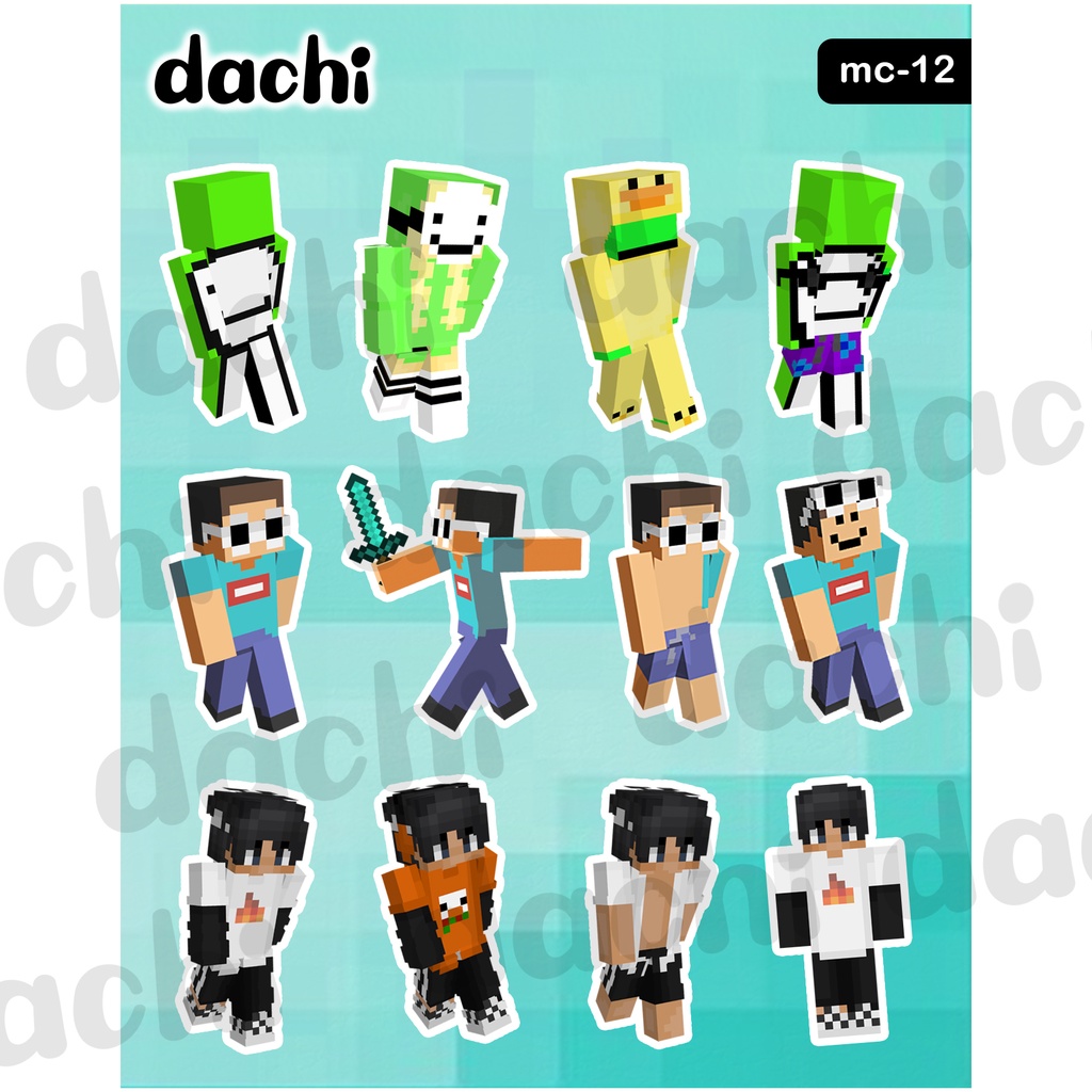 Jual Dachi Stickers Dream SMP Minecraft-12 Peel Off | Shopee Indonesia