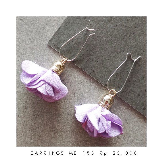 Jual Made by Jane - Earring ME ME 185 Anting Bunga Warna Ungu Lilac ala ...