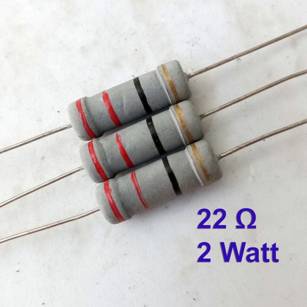 Jual Resistor 2 Watt 22 Ohm 22R | Shopee Indonesia