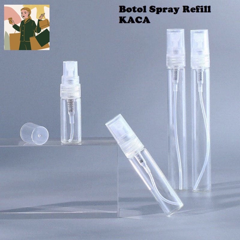 Jual Botol Decant parfum kaca 2ml | 3ml | 5ml | 10ml Spray isi Ulang ...