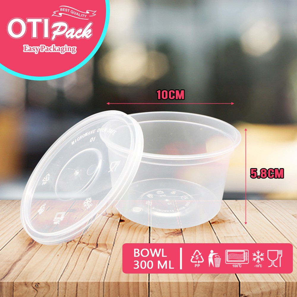 Jual Thinwall 300ml Bowl / Mangkok Bulat Plastik Food Container 300 ml Mangkuk Tempat Makan ...
