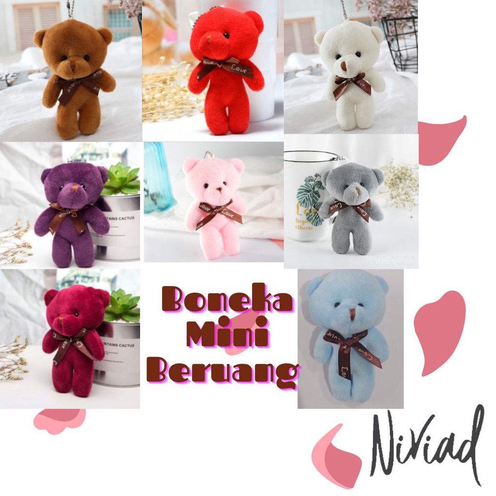 Jual Boneka Beruang Mini/Boneka Mini Bear/Boneka Bucket/Boneka Suvenir ...