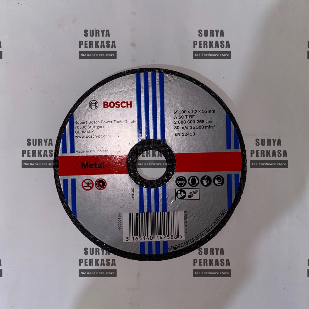 Jual MATA BATU POTONG BESI BOSCH METAL A60TBF / EN12413 4" X 1,2 MM ...