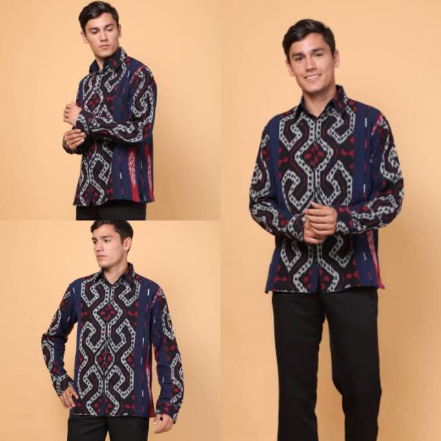 Jual Kemeja Lengan Panjang Tenun Ikat Ethnic Tradisional Toraja ...