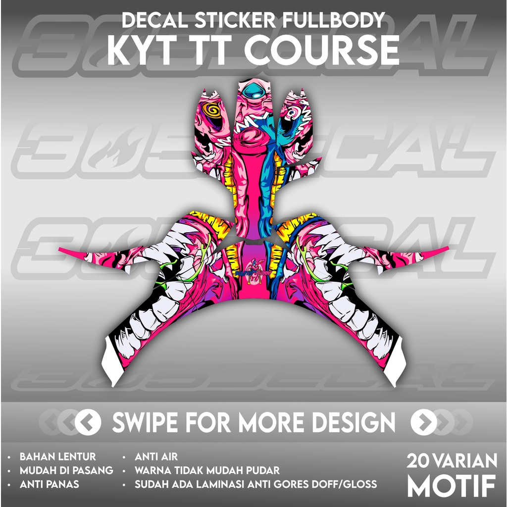 Jual Sticker decal helm KYT TT Course TTC motif icon bunny | decal helm ...