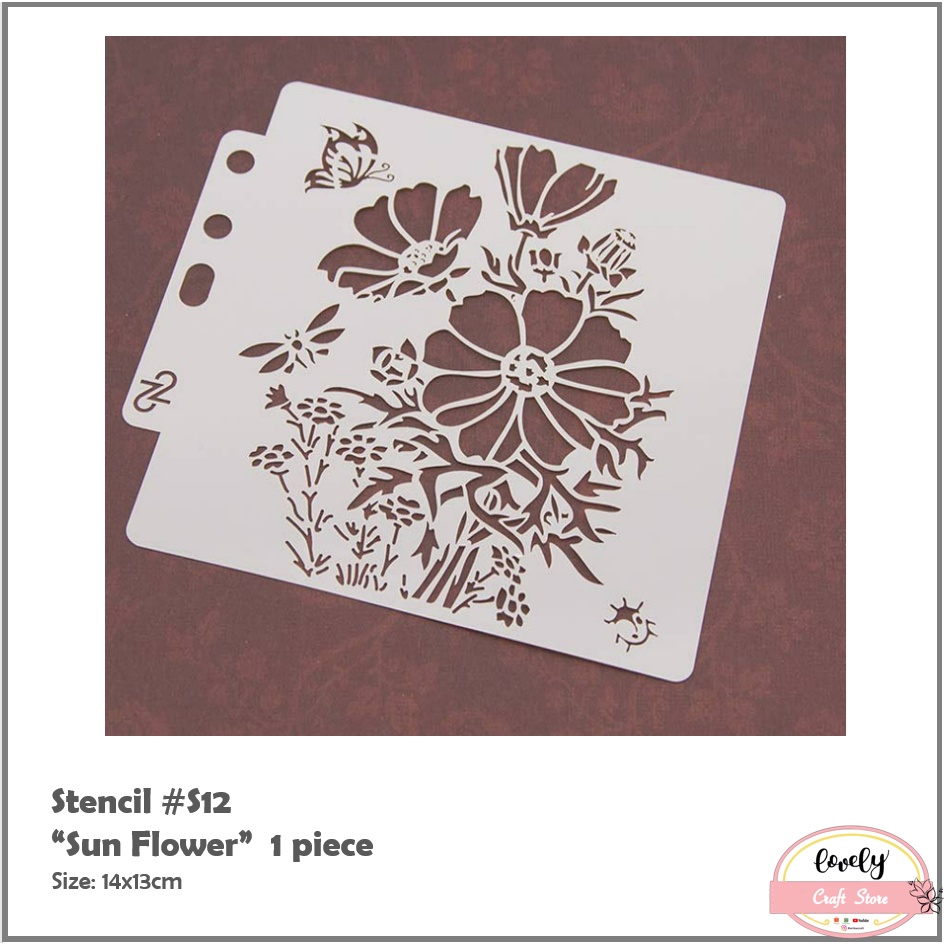 Jual LovelyCraftStore | cetakan stensil S12 decorating flower stencil ...
