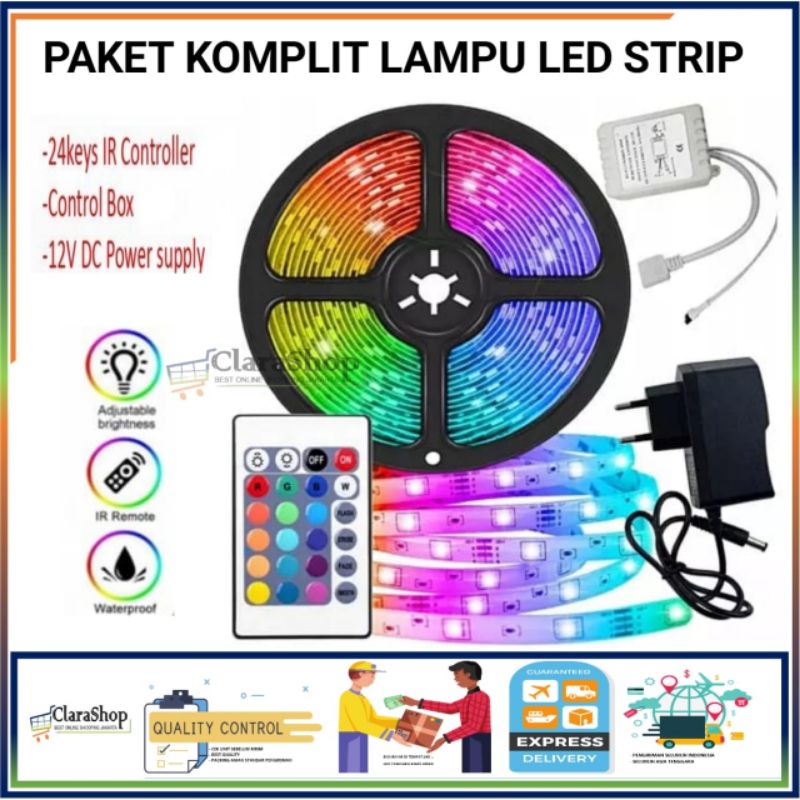Jual Lampu Led Strip RGB Paket Lengkap Lampu Hias Charger Adaptor ...