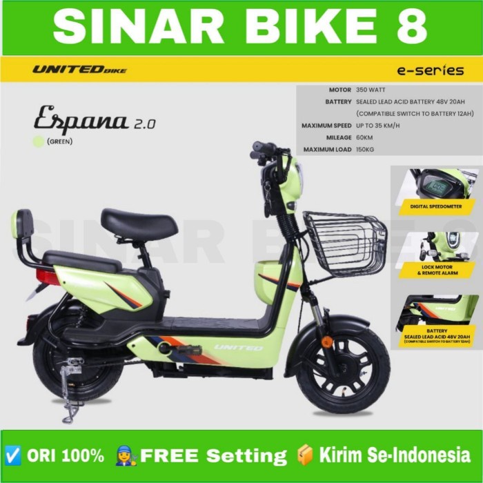 Jual Sepeda Listrik Electric Bike UNITED ESPANA 2.0 Electric E Bike 350 ...