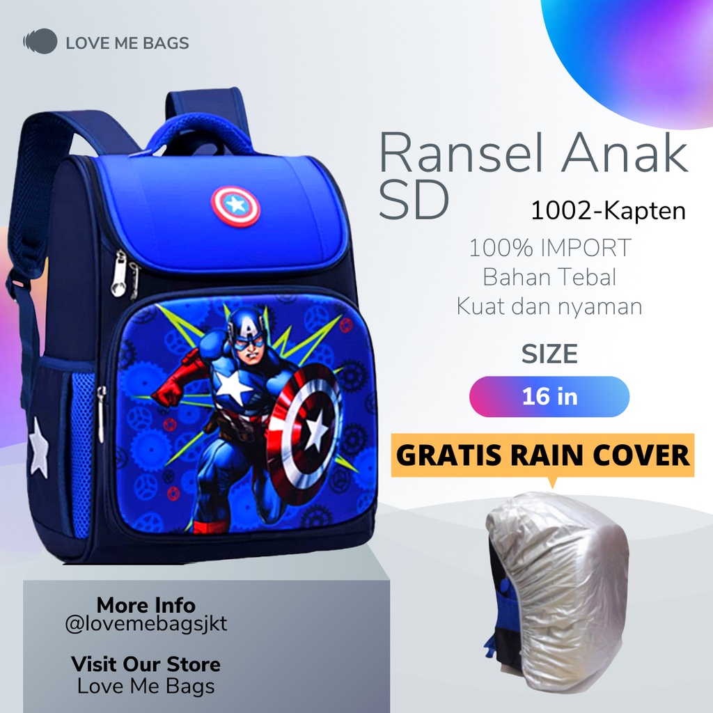 Jual LMB Tas Anak Laki Laki SD Gambar Timbul 6D Karakter superhero Import Terbaru 2022 Viral ...