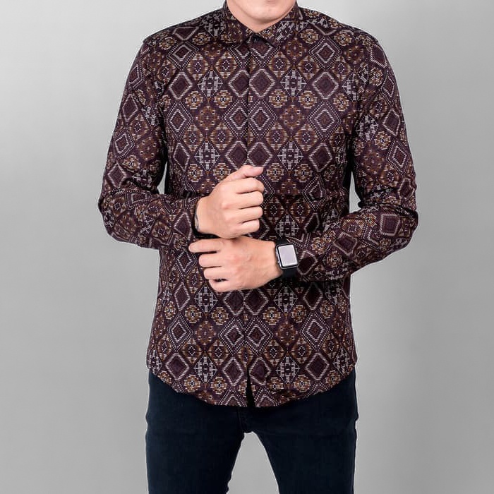 Jual DGM Fashion Kemeja Batik Pria Lengan Panjang Batik pria lengan ...