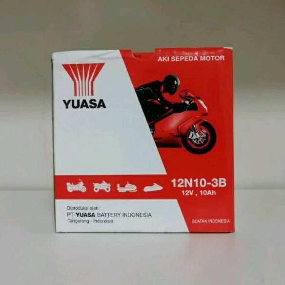 Jual Aki Yuasa 12N10-3B 12V 10Ah Aki Basah untuk Vespa Excell, Motor Roda tiga, Binter Mercy ...