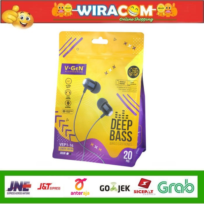 Jual V-Gen VEP1-16 DeepBass Wired Earphone Headset VGEN | Shopee Indonesia