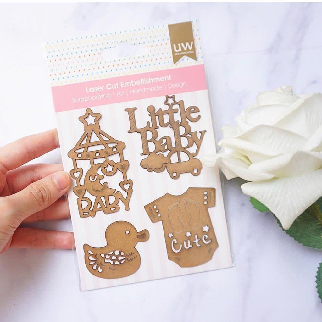Jual BAHAN SCRAPBOOK - LASER CUT EMBELLISHMENT - BABY | Shopee Indonesia