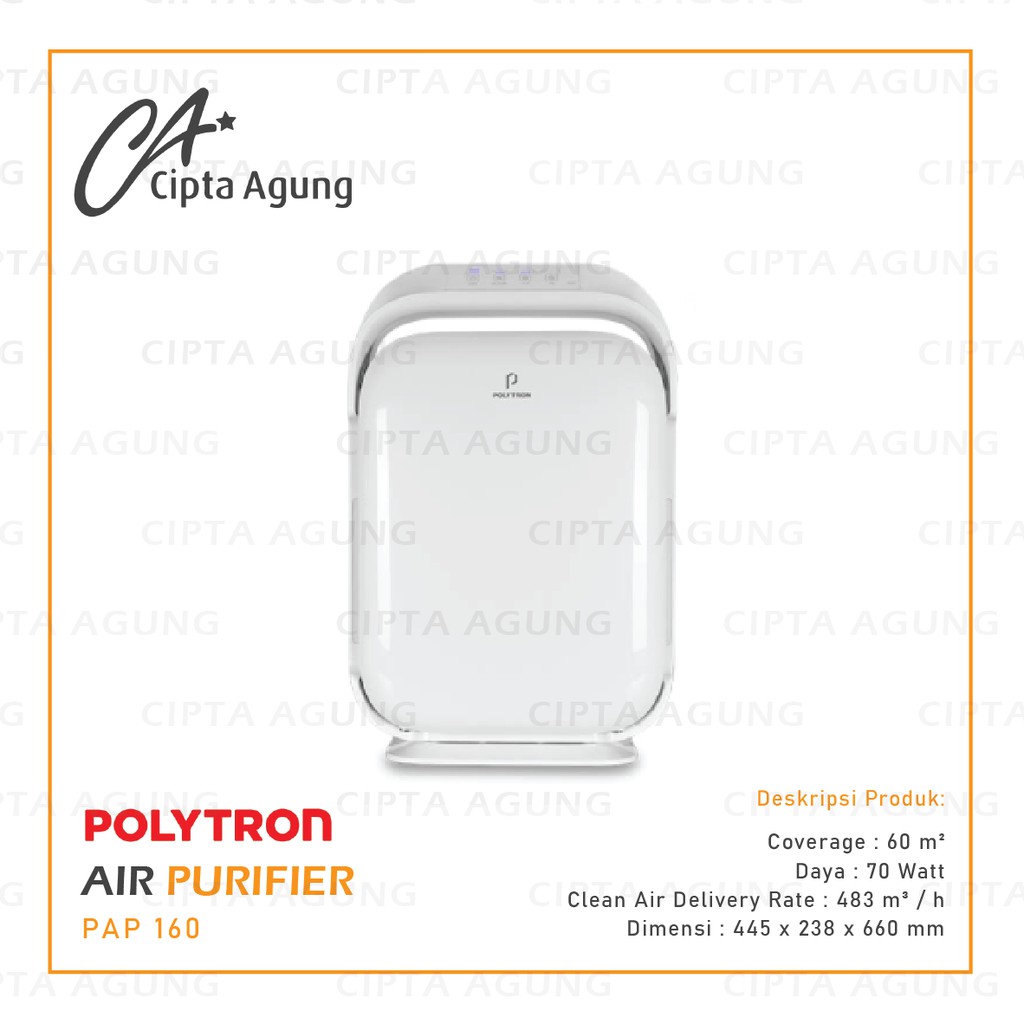 Jual POLYTRON AIR PURIFIER PAP-160 PAP 160 PAP160 WHITE PUTIH WITH HEPA ...