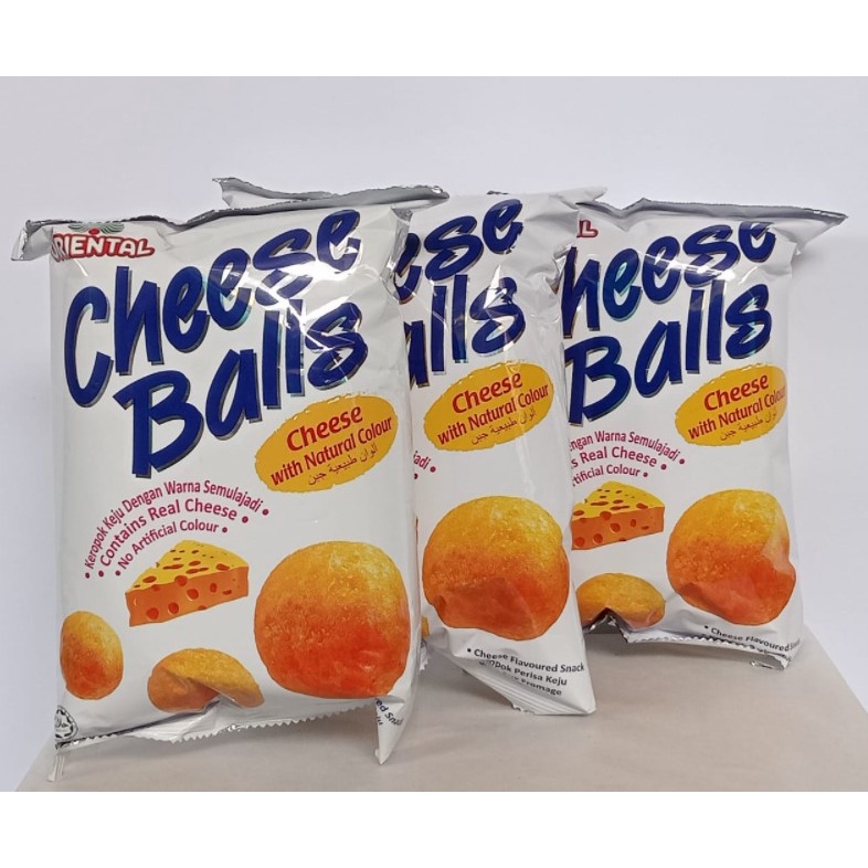 Jual ORIENTAL SNACK 60 GR CHEESE BALL/CHICKEN RING/GREEN PEA SNACK ...