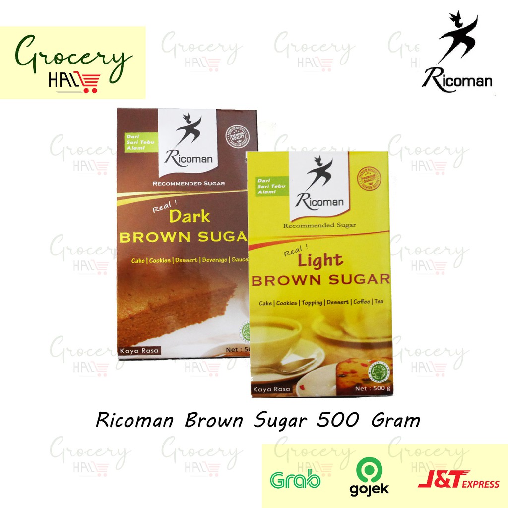 Jual RICOMAN BROWN SUGAR 500 GRAM ( LIGHT / DARK BROWN SUGAR ) | Shopee ...