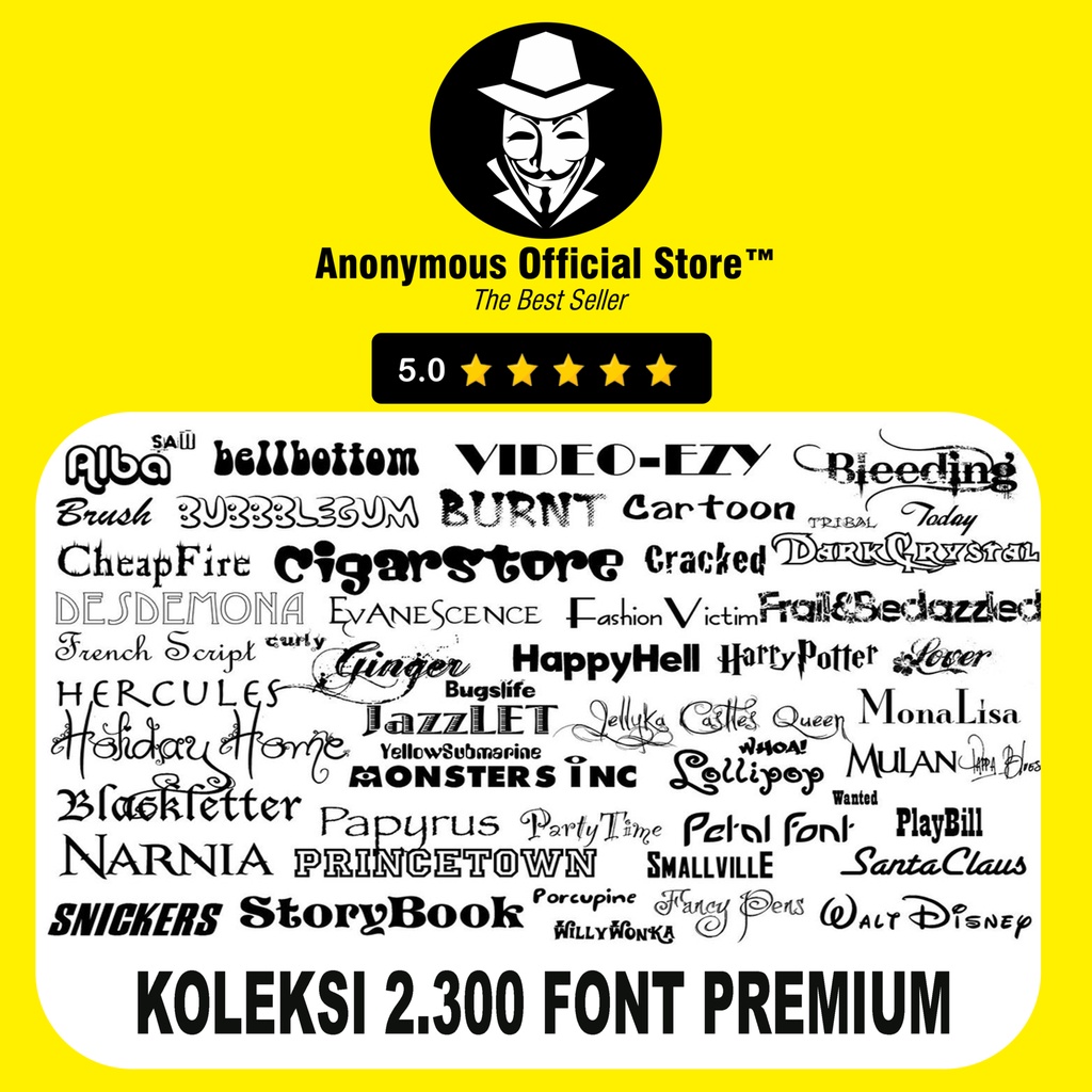 Jual KOLEKSI 2.300 FONT EXCLUSIVE PREMIUM EDITION TERLENGKAP LIFETIME ...