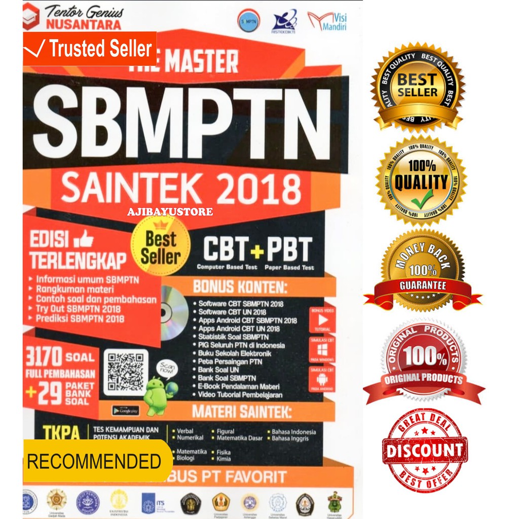 Jual CUCI GUDANG BUKU THE MASTER SBMPTN SAINTEK 2018 TENTOR GENIUS NUSANTARA VISI MANDIRI BONUS ...