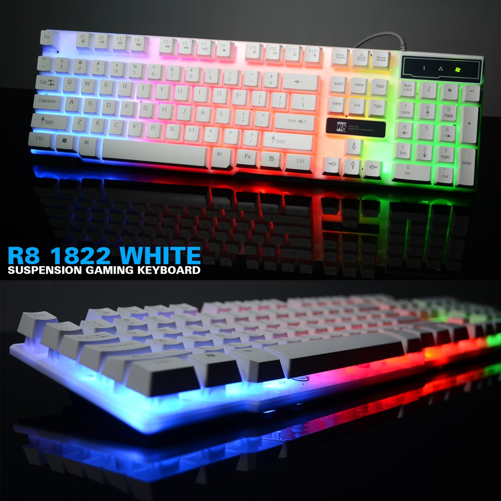 Jual R8 1822 Bakclight Gaming Keyboard - White | Shopee Indonesia