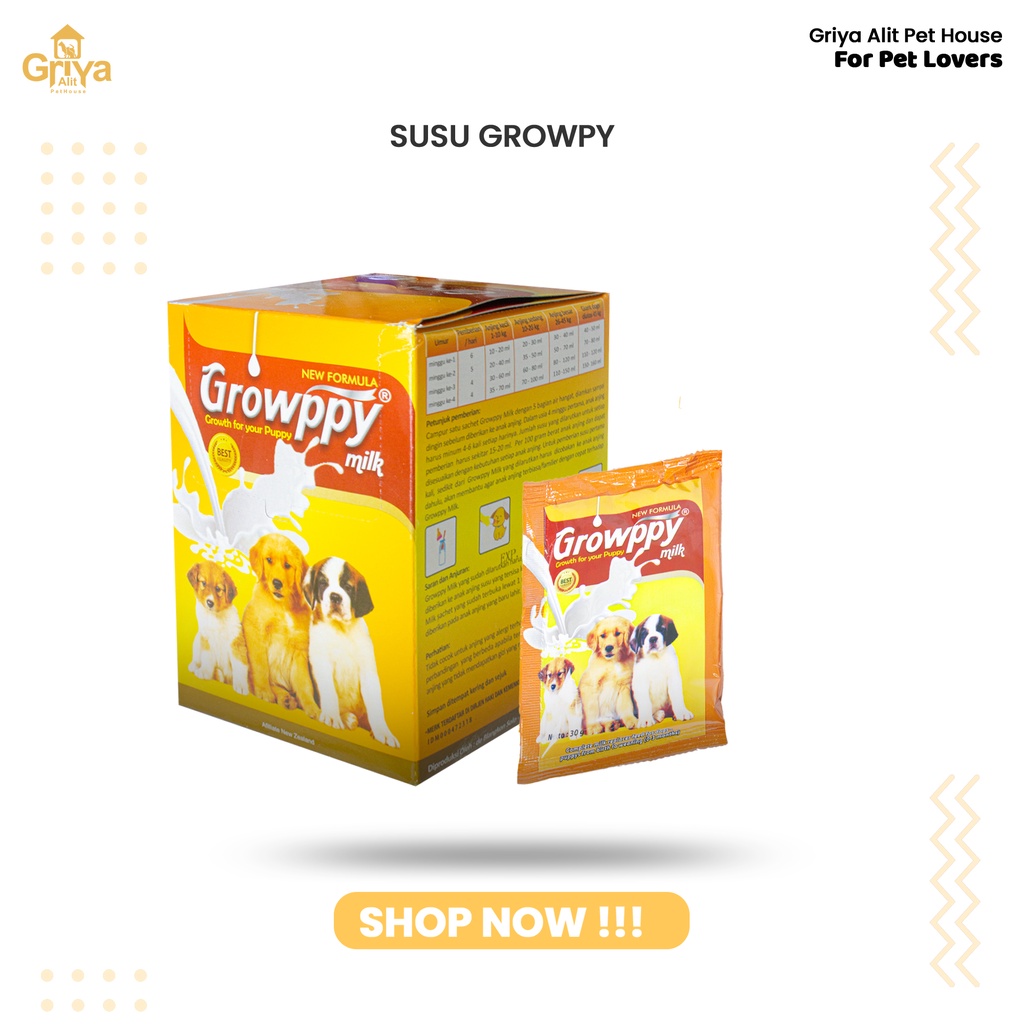 Jual SUSU / MILK GROWPPY Dog Milk Puppy 30 gr ANJING KECIL growpy 30gr | Shopee Indonesia