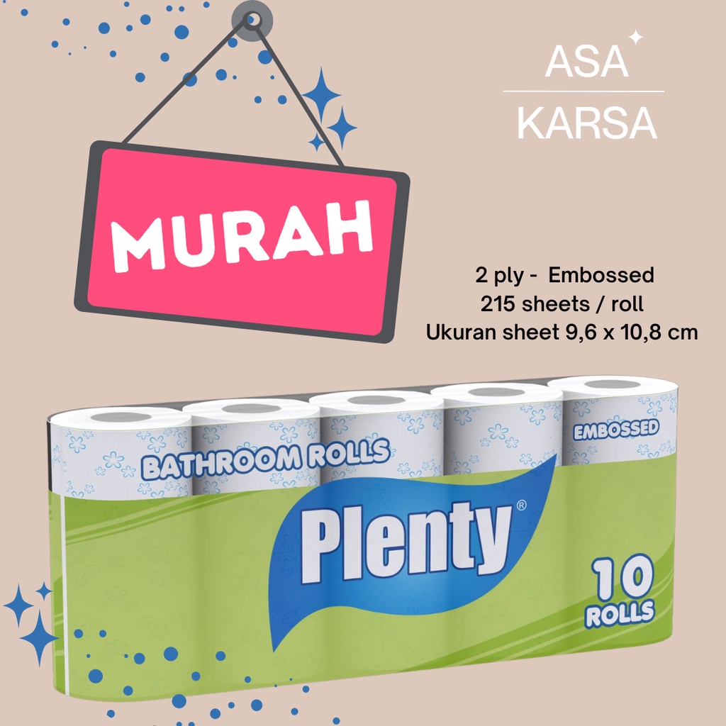 Jual TISSUE BATHROOM PLENTY MMF HIJAU | ROLL NON PERFUME | Tissue Kamar ...