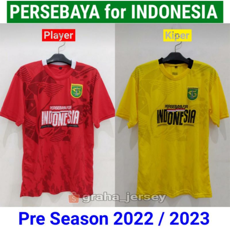 Jual Jersey Persebaya Training 2022 - 2023 For Indonesia Merah Kuning ...