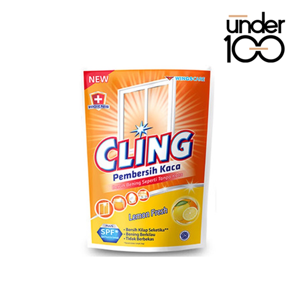Jual Under100 Cling Pembersih Kaca Biru | Hijau | Kuning Pouch Refill ...