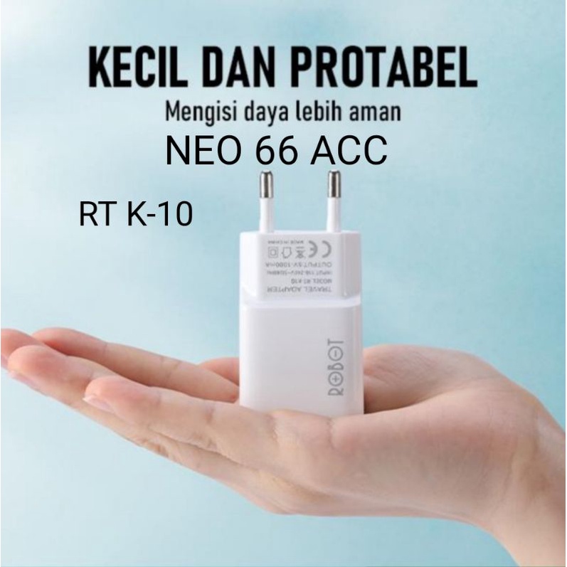 Jual ROBOT RT-K10 Charger 1A White Single Output ( Satuan ) | Shopee Indonesia