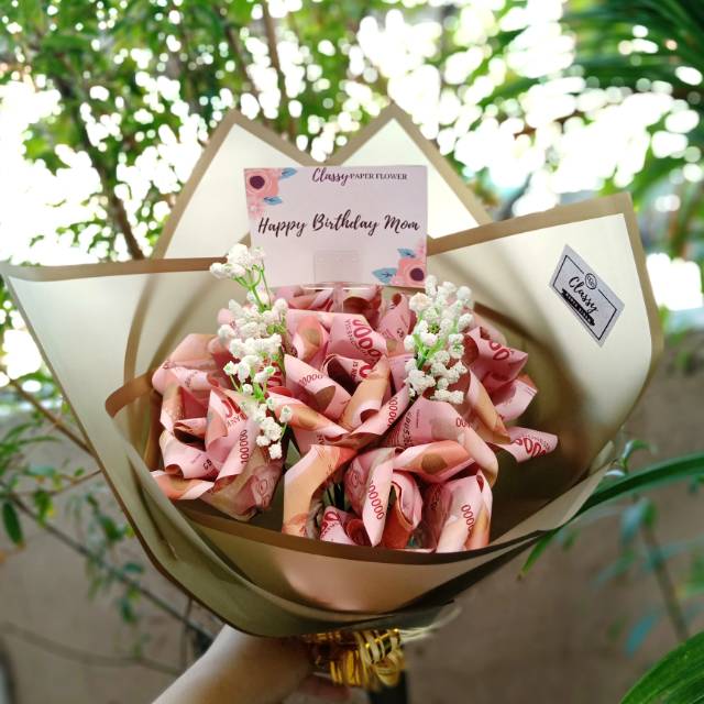 Jual Bouquet of Small Money Roses / Buket Bucket Bunga Uang Asli ...