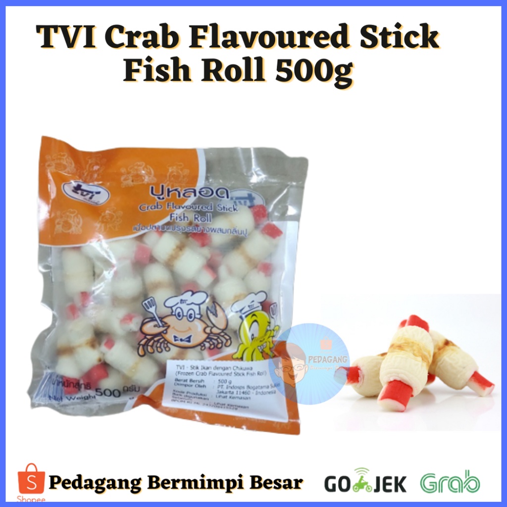 Jual TVI Crab Flavoured Stick Fish Roll 500g/ Stik Ikan Dengan Chikuwa ...