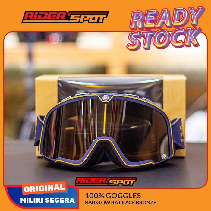 Jual Motocross Goggles 100% Barstow Rat Race Bronze Kacamata Motor Ori | Shopee Indonesia