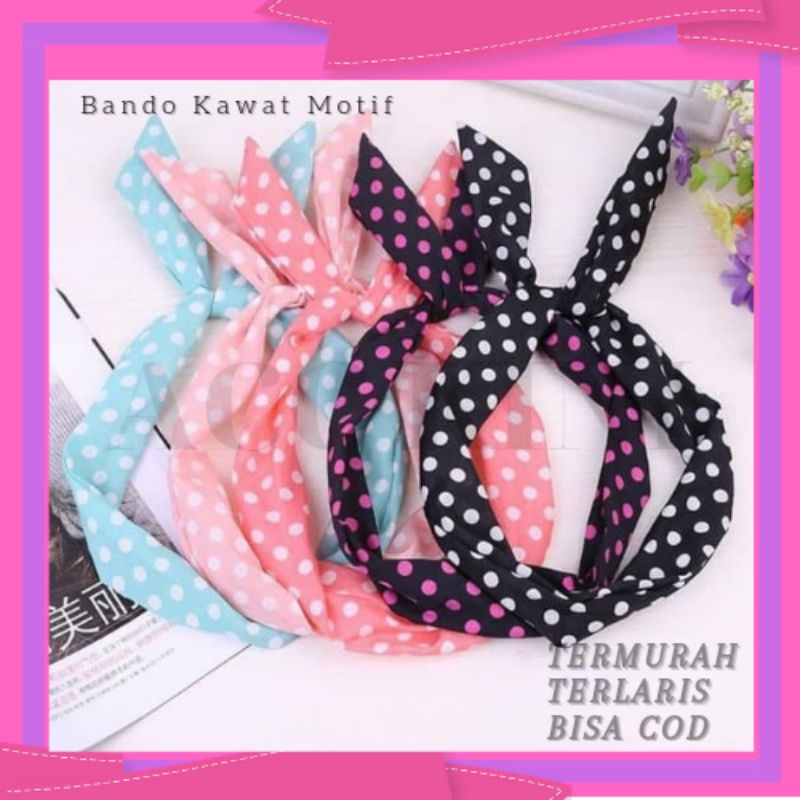 Jual AccKini - Bando Kawat / Bando Kawat Motif / Bando Wanita Bandana ...