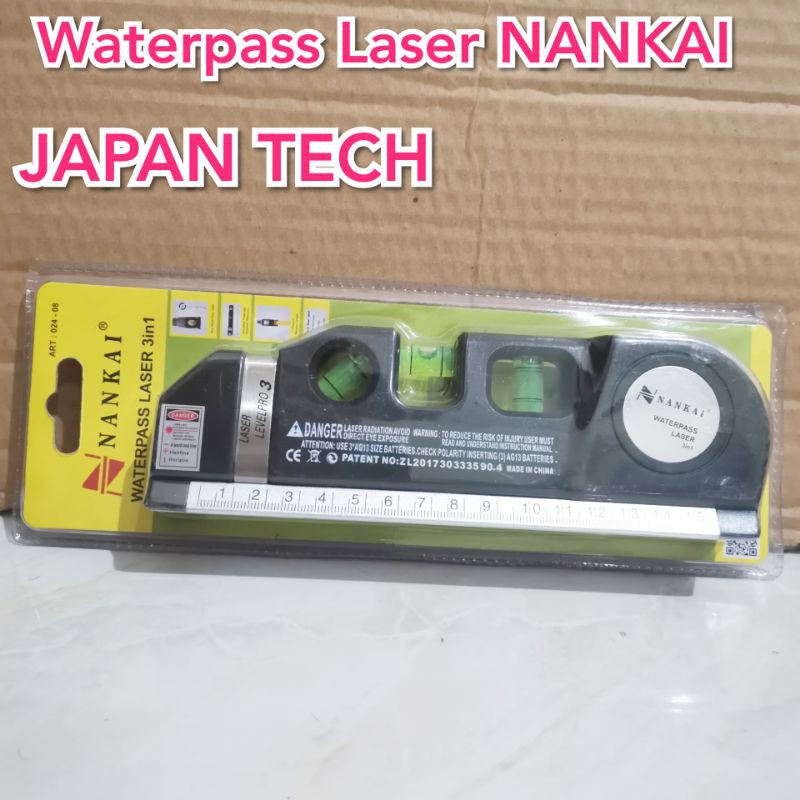Jual waterpass laser NANKAI 3 in 1 waterpas meteran tangan 25 meter ...