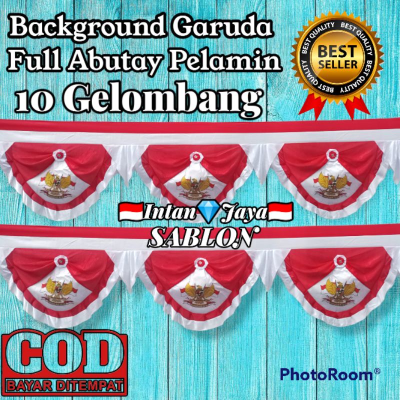 Jual BENDERA MERAH-PUTIH BACKGROUND GARUDA PITA FULL ABUTAY PELAMIN 10 GELOMBANG | Shopee Indonesia