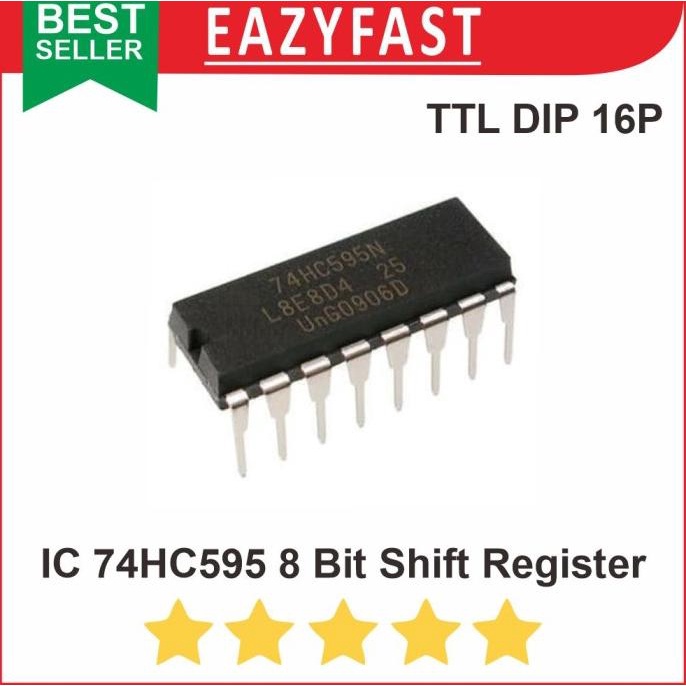 Jual IC Chip 74HC595 74595 8 Bit Shift Register TTL DIP-16 efst90 Kualitas Baik | Shopee Indonesia