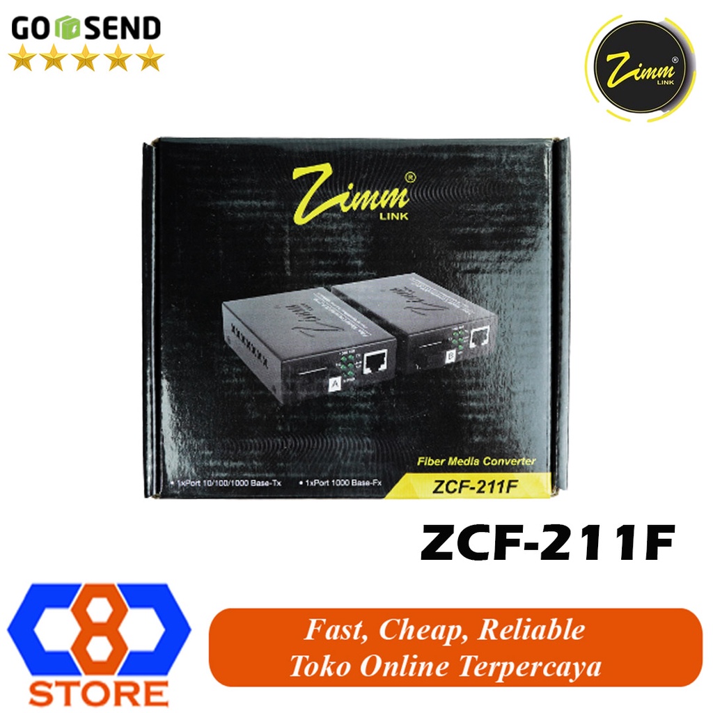 Jual MEDIA CONVERTER ZIMMLINK ZCF-211F HTB GIGABIT 1000MBPS FO TO LAN RESMI | Shopee Indonesia