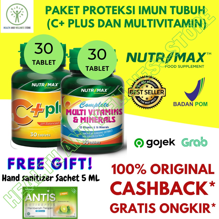Jual PAKET PROTEKSI IMUN TUBUH NUTRIMAX C+ PLUS 30 TAB MULTIVITAMIN 30 ...