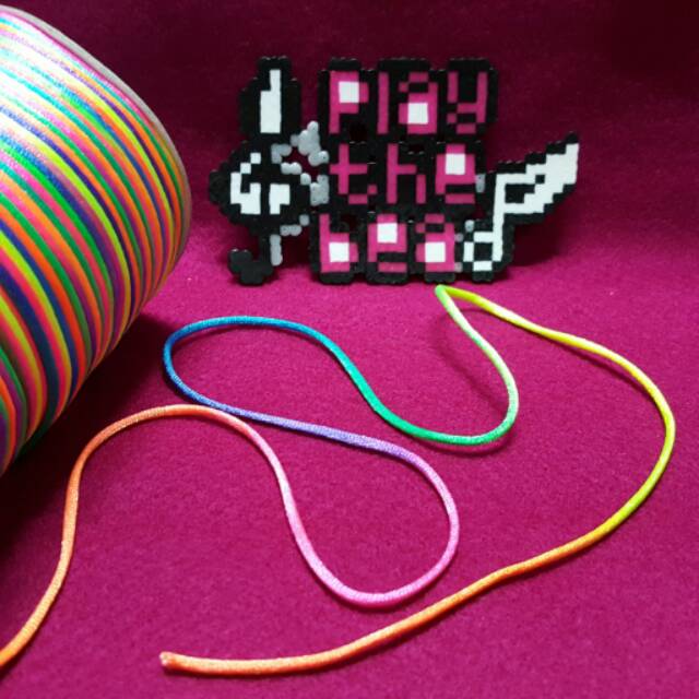 Jual Tali Satin Warna Gradasi Pelangi Per 5 meter, Neon Rainbow Cord ...