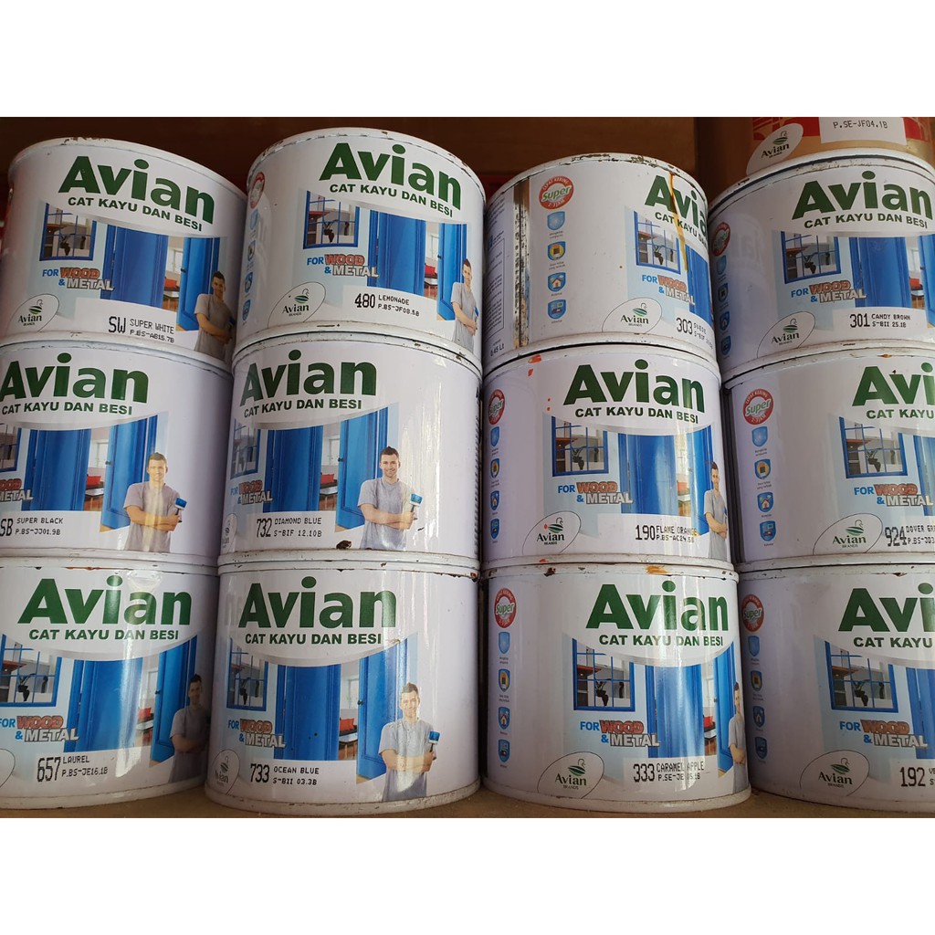 Jual CAT AVIAN KAYU DAN BESI HIGH GLOSS ENAMEL 1/2 KG 500 GR / CAT ...