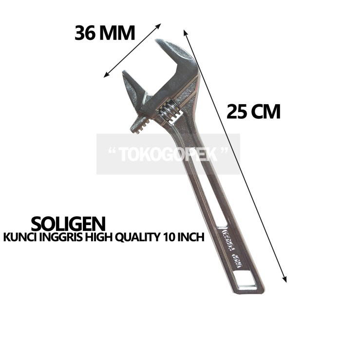 Jual SOLIGEN ADJUSTABLE ANGLE WRENCH HIGH QUALITY - KUNCI INGGRIS 10 ...