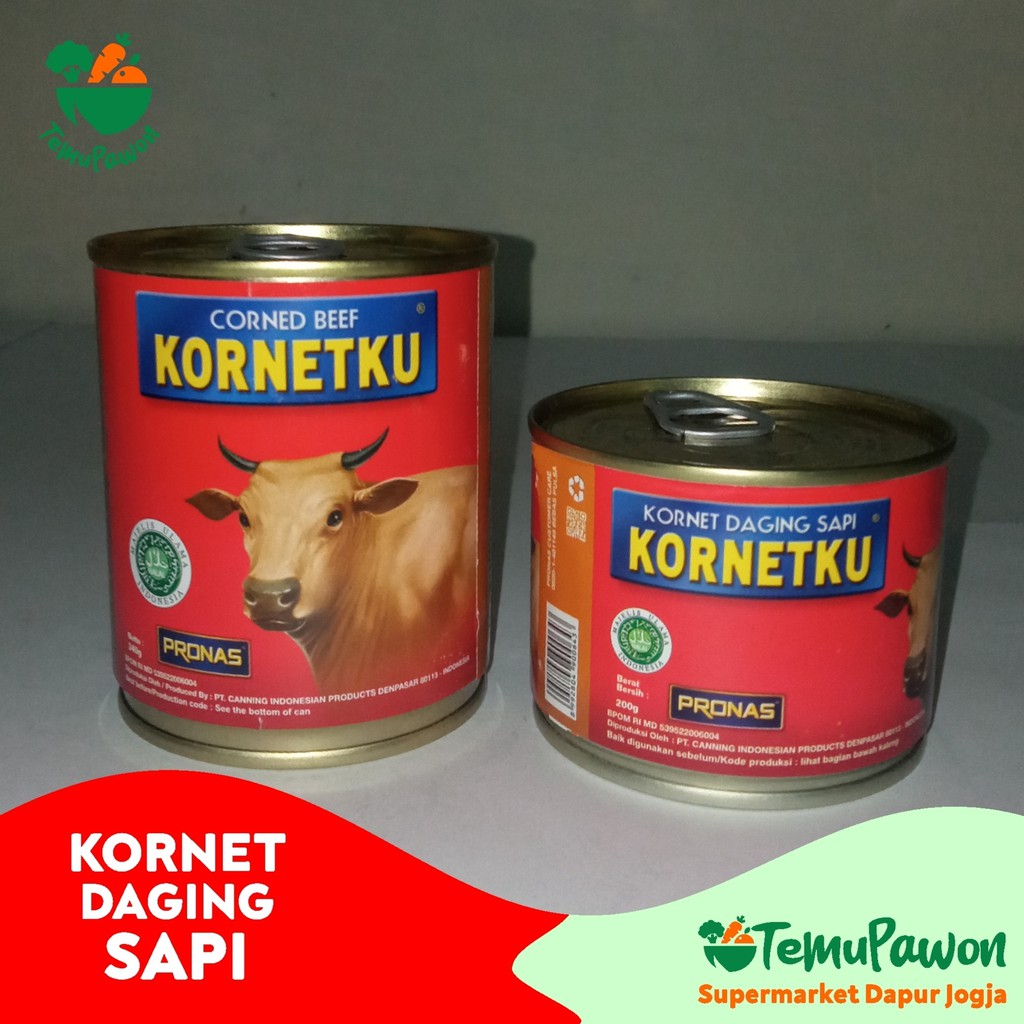 Jual KORNET DAGING SAPI 200 & 340 gram - Kornetku Corned Beef Kaleng ...